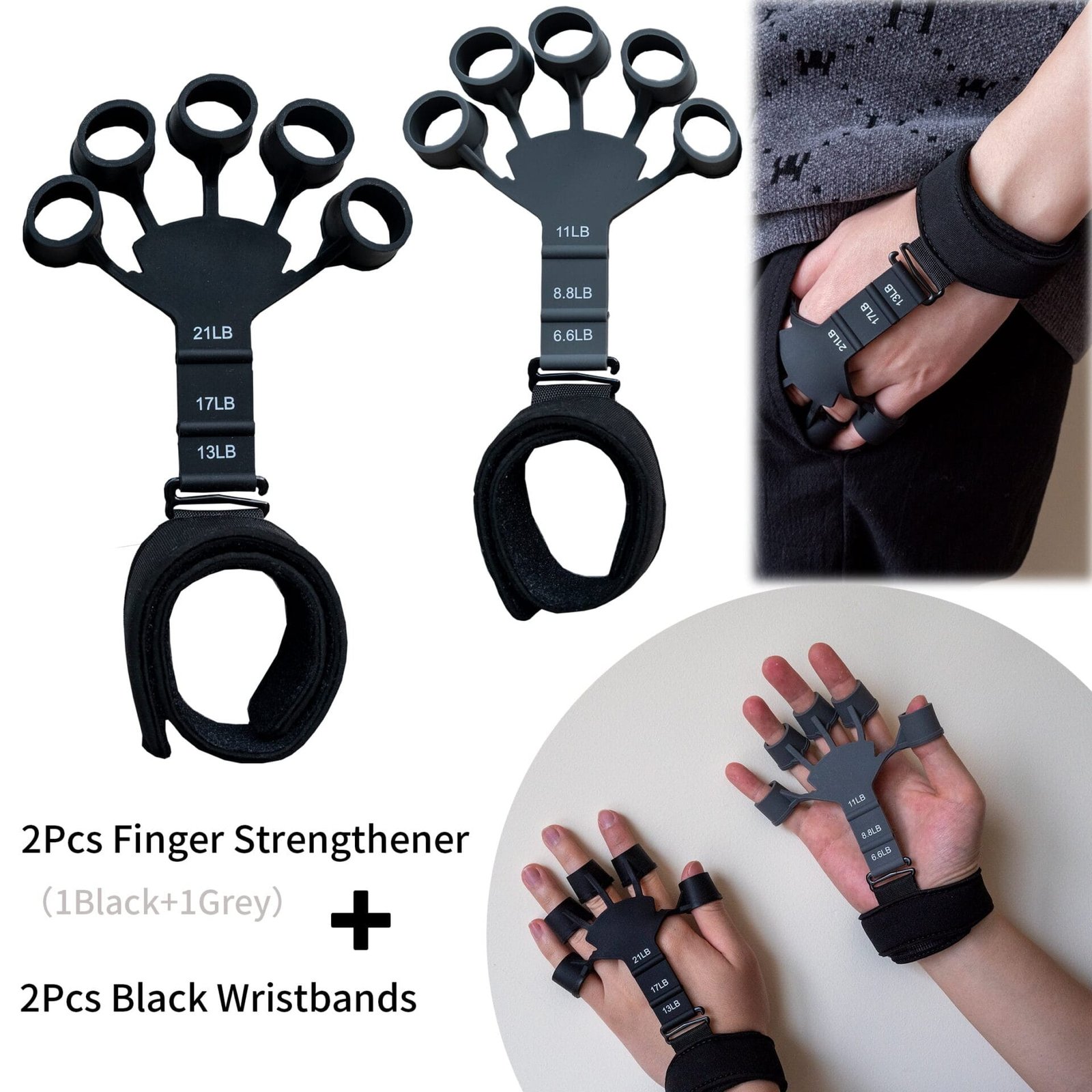 Finger Strengthener Hand Grip Strengthener Multiple Strength Trainer ...