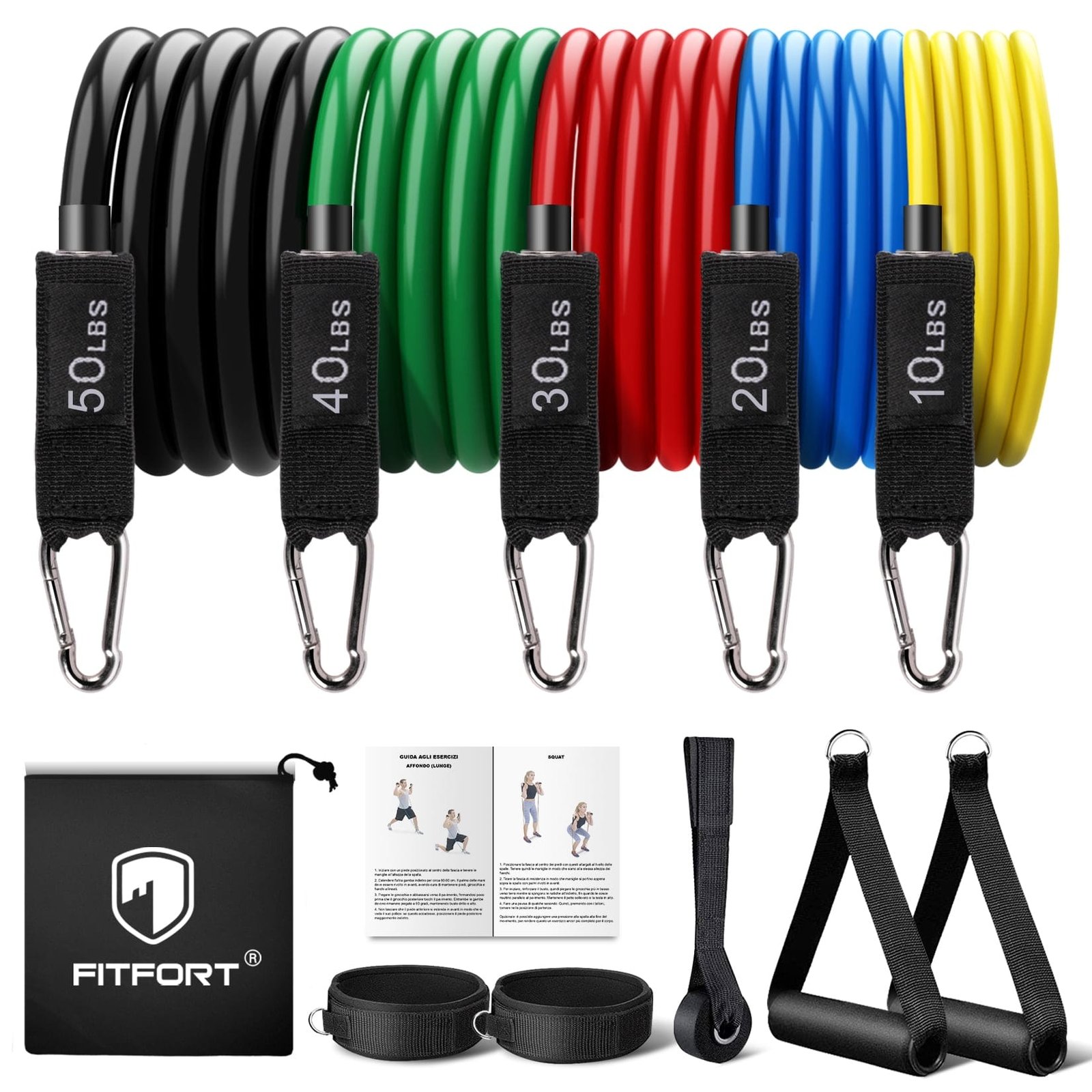 Resistance Bands Exercise Bands Workout Bands – Up to 150lb, Indoor and ...